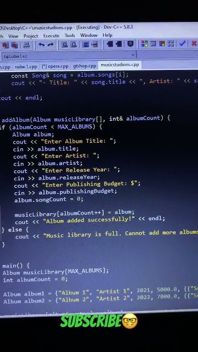 Music Artist In C Ide Dev C Cppprogramming Codingtime Codinglife