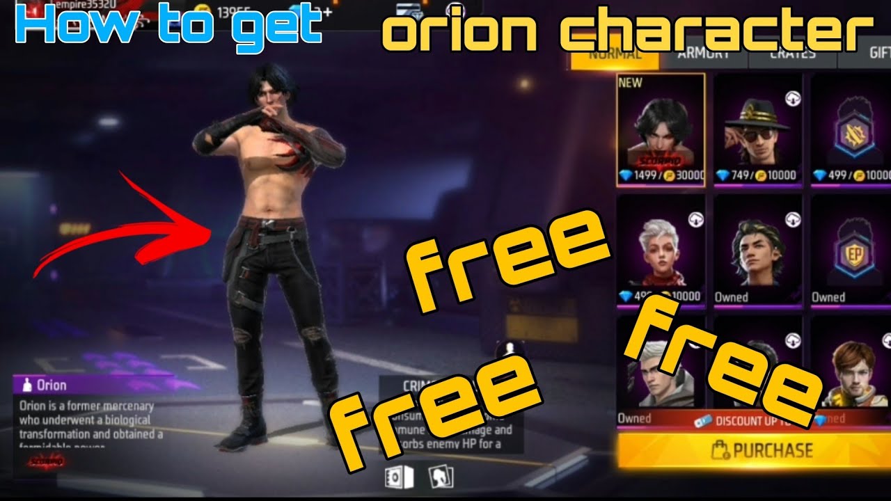 orion character in free fire ll in free fire ll how to get free orion ...