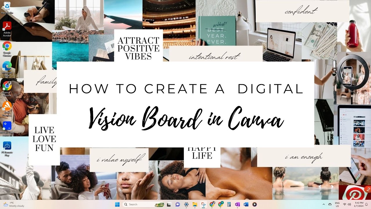 How to Make a Digital Vision Board On Canva - YouTube