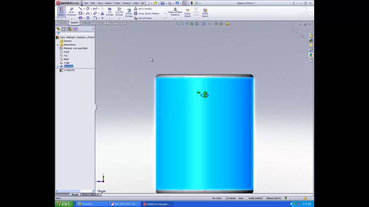 SolidWorks Student Lesson 9c: Revolve and Sweep Features - YouTube