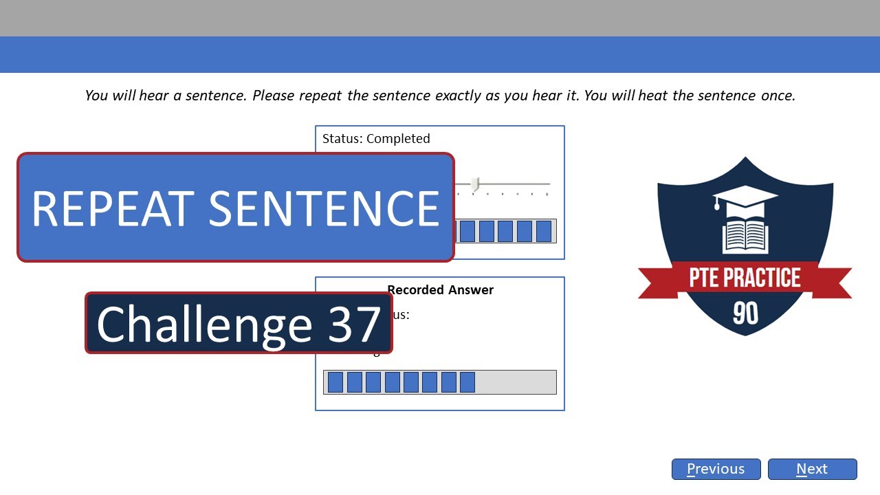 PTE Repeat Sentence: Real Exam Practice - Challenge 37 - YouTube