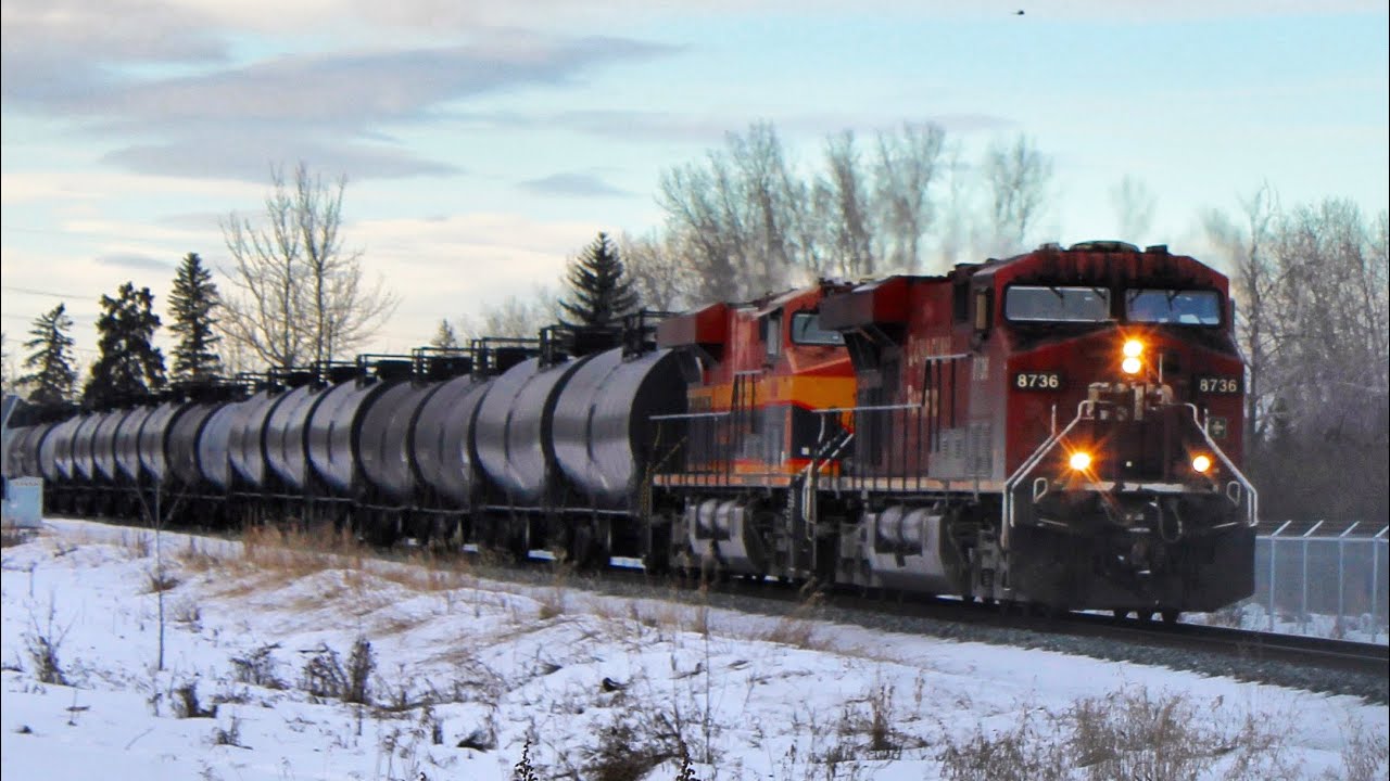 CP mix freight train slowly Eastbound through Edworthy Park on the ...