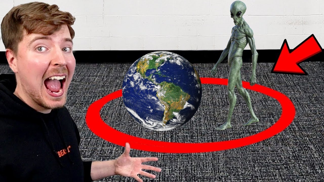 MrBeast Giving Earth to Aliens (if they can fit it in the circle) - YouTube