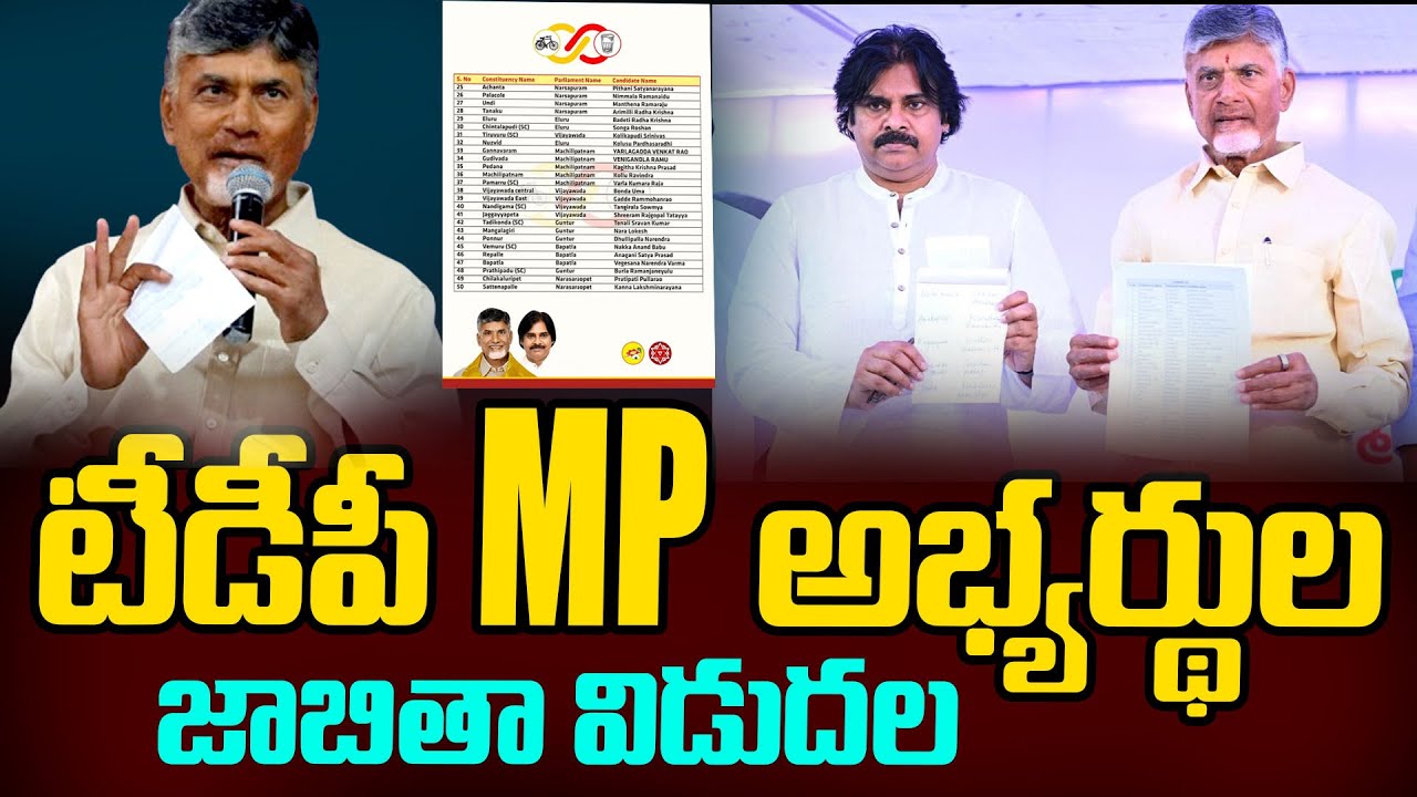 టీడీపీ MP అభ్యర్థుల జాబితా విడుదల |TDP to Release MP Candidate List for ...
