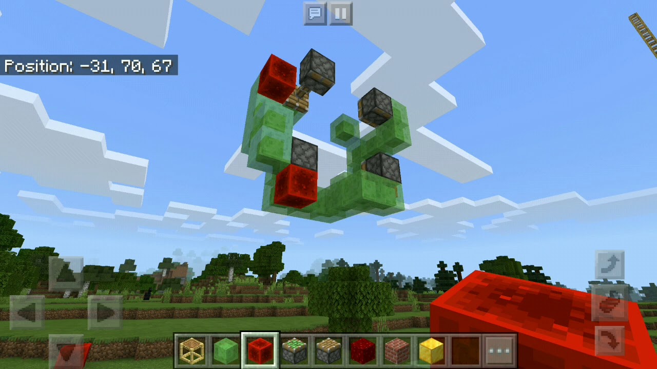 Minecraft flying machine using pistons and slime blocks - YouTube