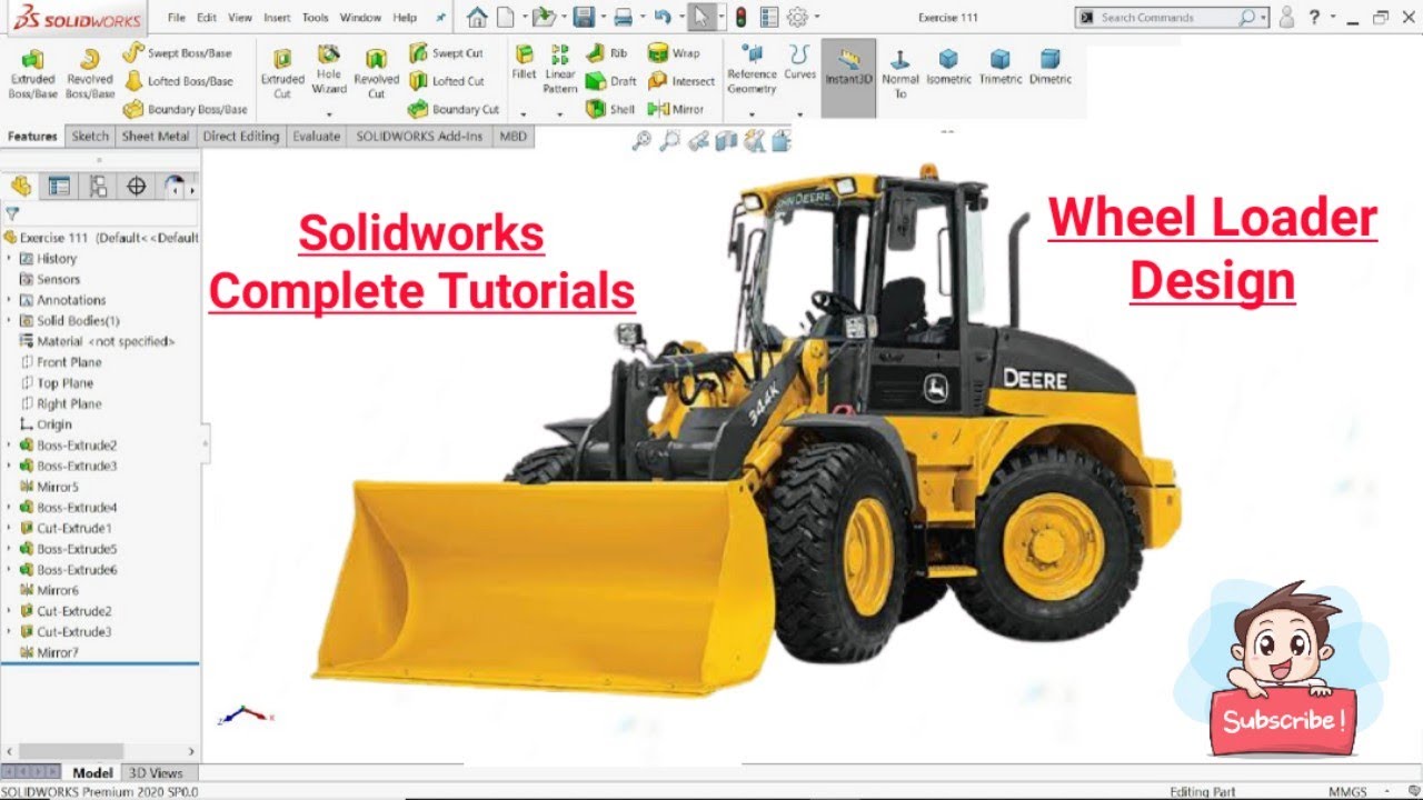 Sketch Wheel Loader | Industrial Design | Solidworks | Mechanical ...