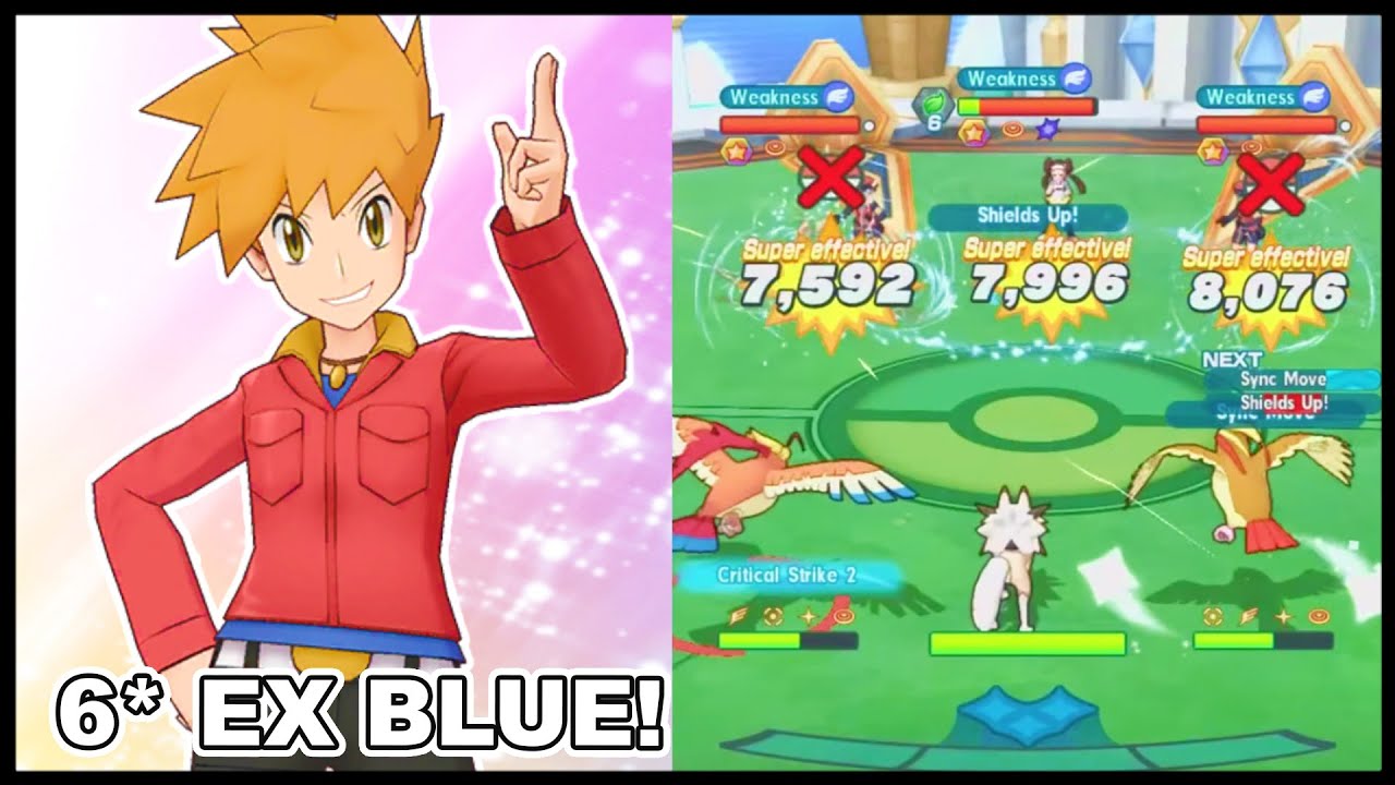 6 Star EX Blue & Mega Pidgeot 2 Shots EX Rosa! | Pokemon Masters EX ...