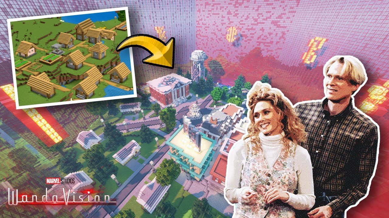 Transforming a Minecraft Village into Westview from WandaVision! - YouTube