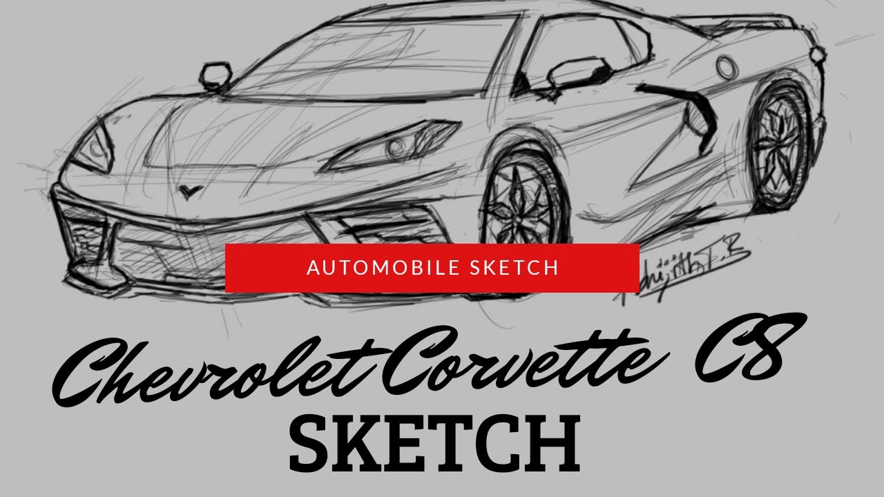 Chevrolet corvette C8 Stingray Sketch - YouTube