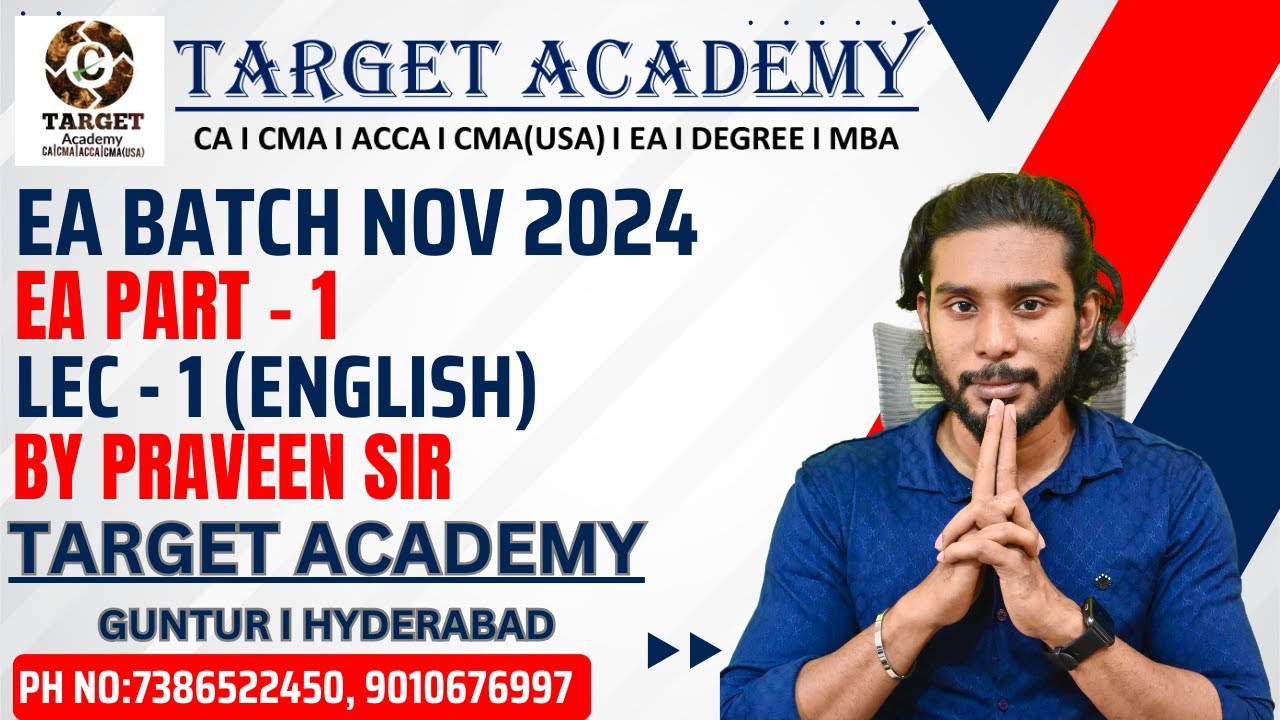 EA PART-1 LECTURE-1 DEMO CLASS IN ENGLISH BY PRAVEEN SIR #ea # ...