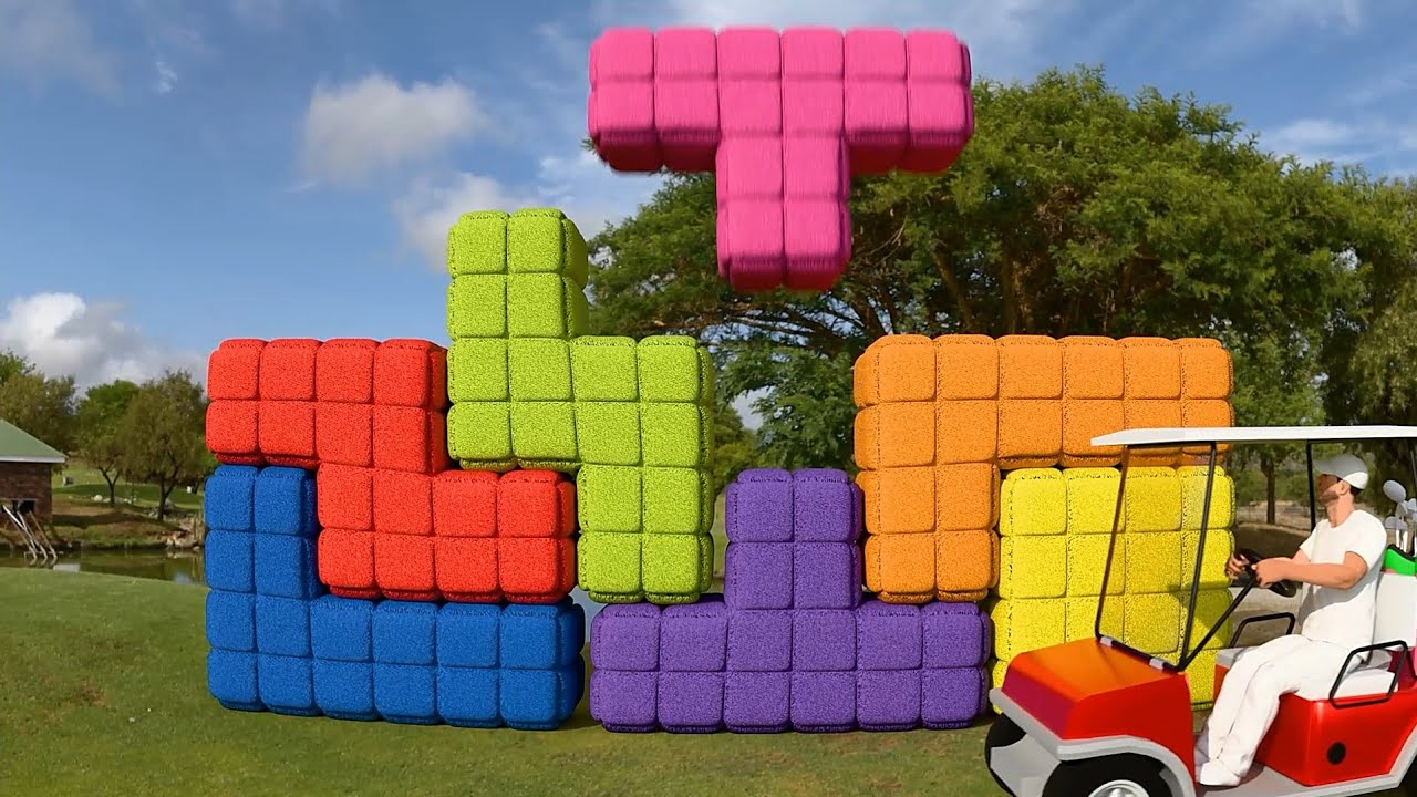 Large TETRIS on a Sunny LInks - YouTube