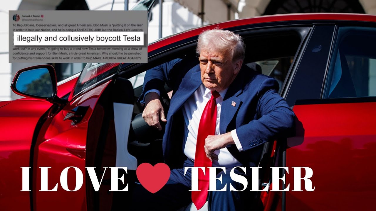 People react to Trump saying I love Tesler...🤣🤣🤣🤣 #tesla - YouTube