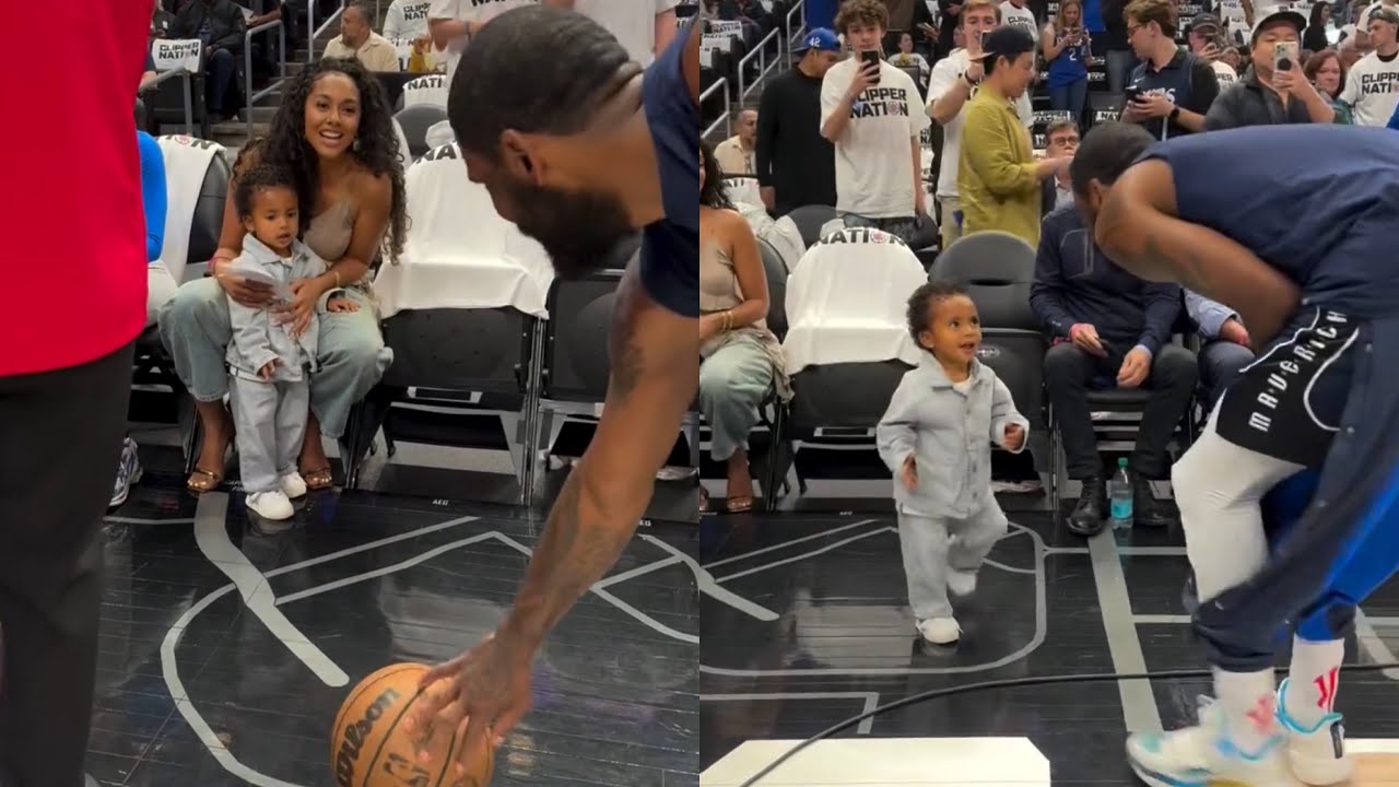 Kyrie Irving gets assist from his son pregame warmup for game 5 vs La ...