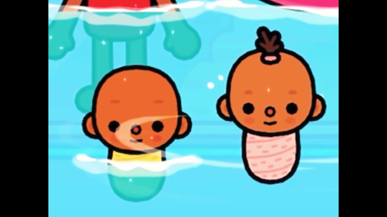 The twins learn how to swim!🥰🍒 :ib tocasky, simplii toca, toca emily ...