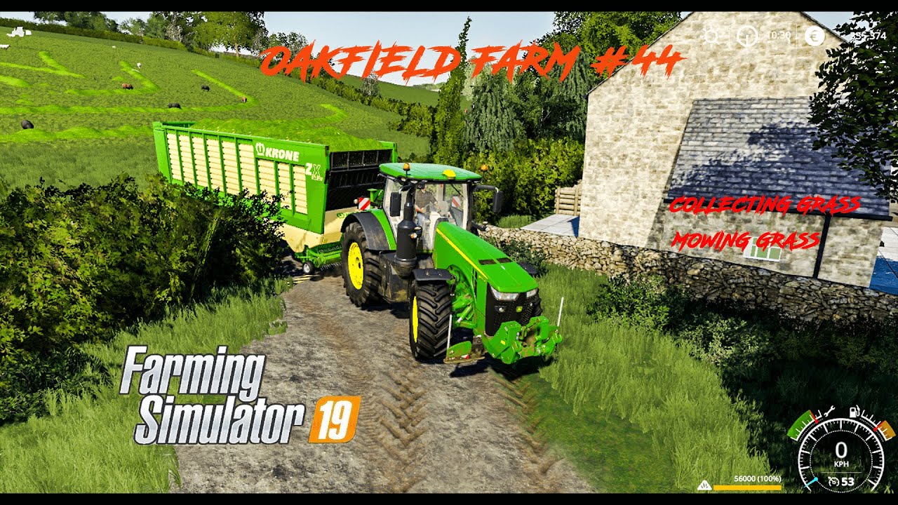 Collecting & Mowing grass | Oakfield farm | FS19 TimeLapse #44 - YouTube