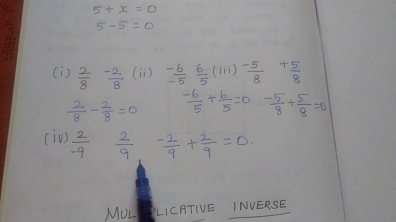 How to find multiplicative inverse and additive inverse - YouTube