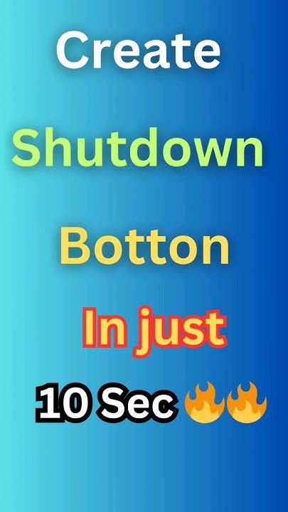 How to create shutdown botton in just 10 second || अपने लैपटॉप या पीसी में shutdown botton कैसे ...