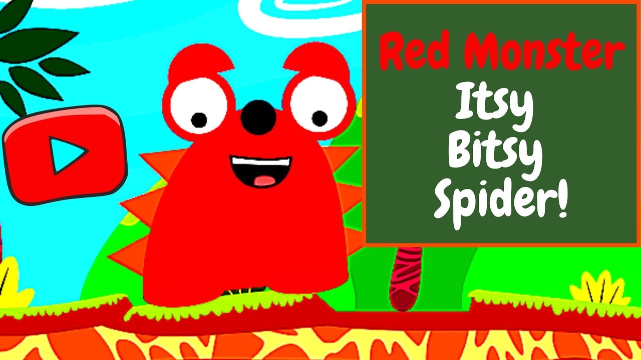 Red Monster Sings Itsy Bitsy Spider - Nursery Rhymes for Kids - Songs ...