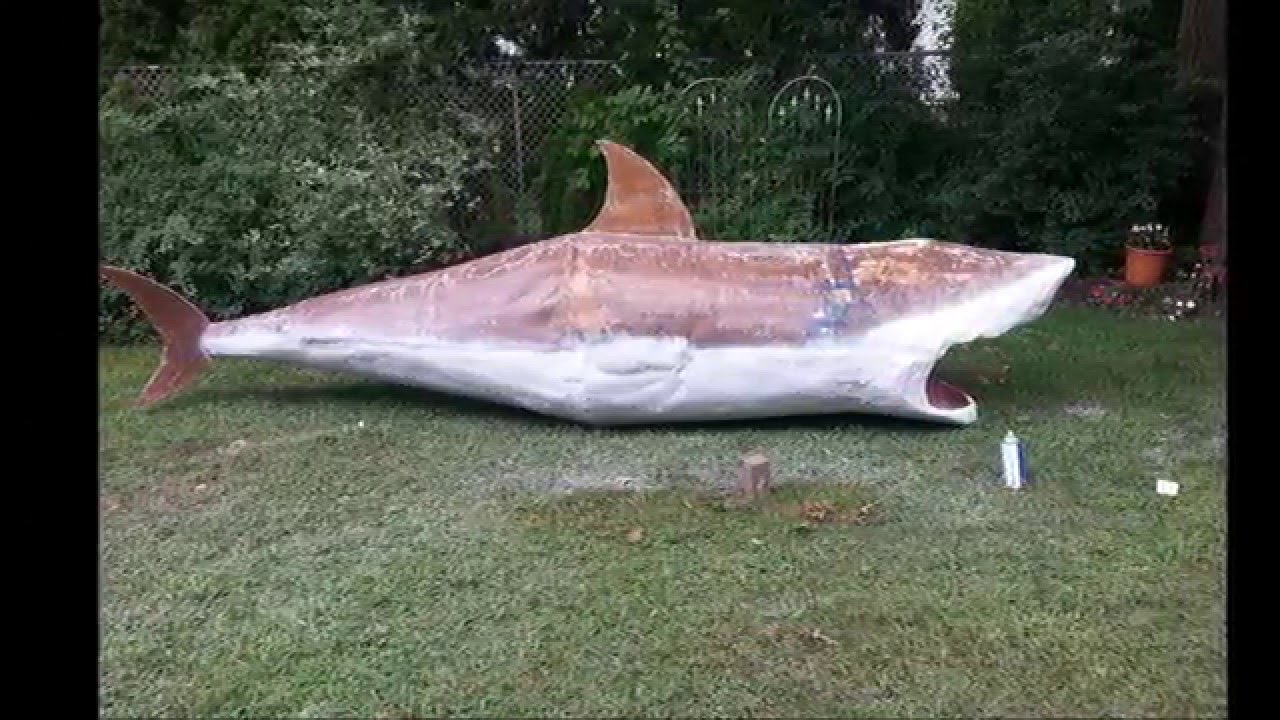 Party Decoration for JAWS - 14ft Shark Homemade - YouTube