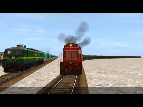Four Trains at Forked Railroad #4 | Train Cross Each Other at Diamond ...