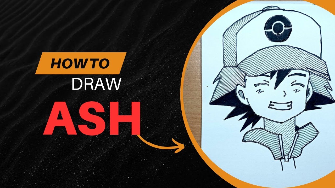 how to draw ASH Ketchum from pokemon - YouTube