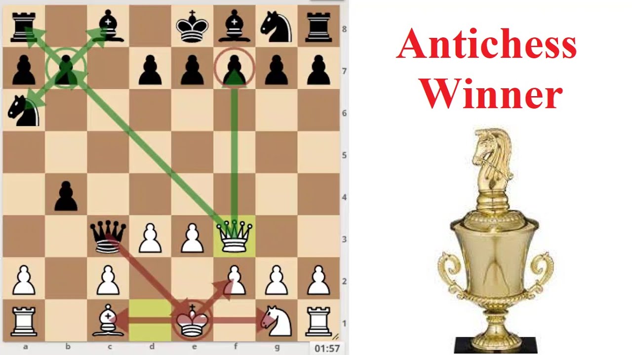 I won a official Antichess tournament by defeating the number one ...
