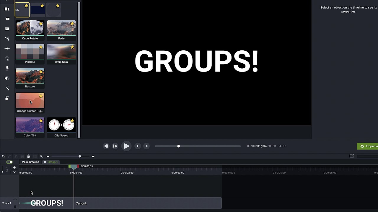 Camtasia 2020 - Drop Dead Simple Title Reveal Using Groups - YouTube