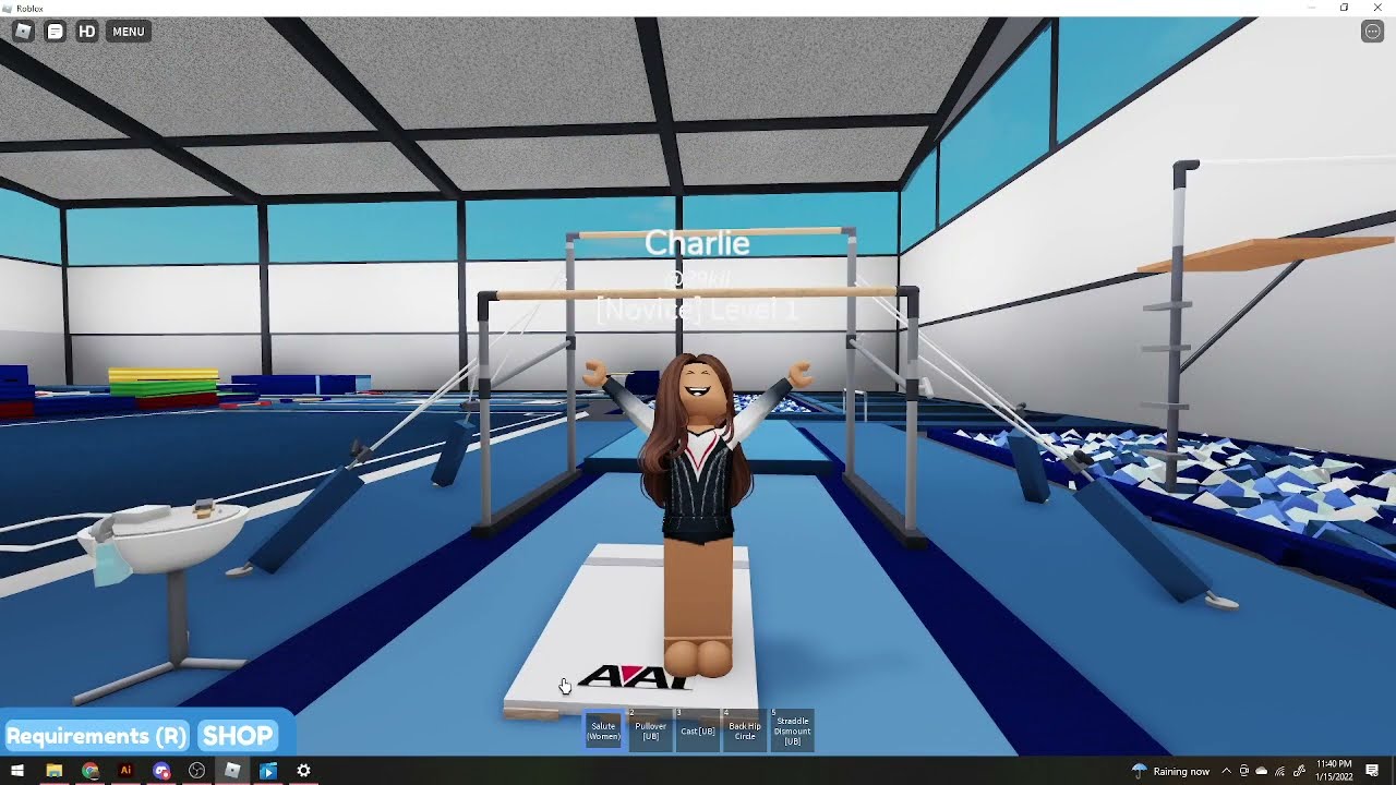 Demo of Level 1 Bar routine for PSGA. // Roblox. - YouTube