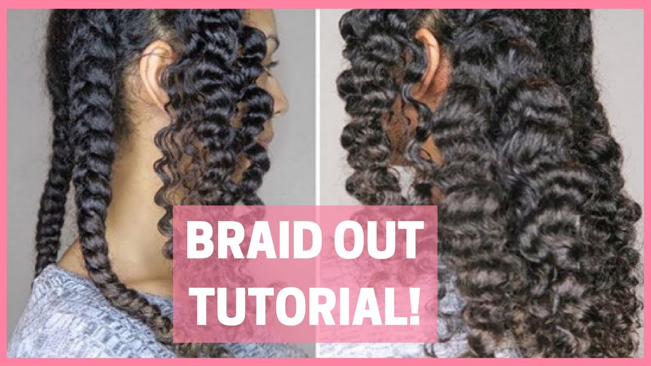 Curly Hair Braid Out Tutorial / GRWM - YouTube