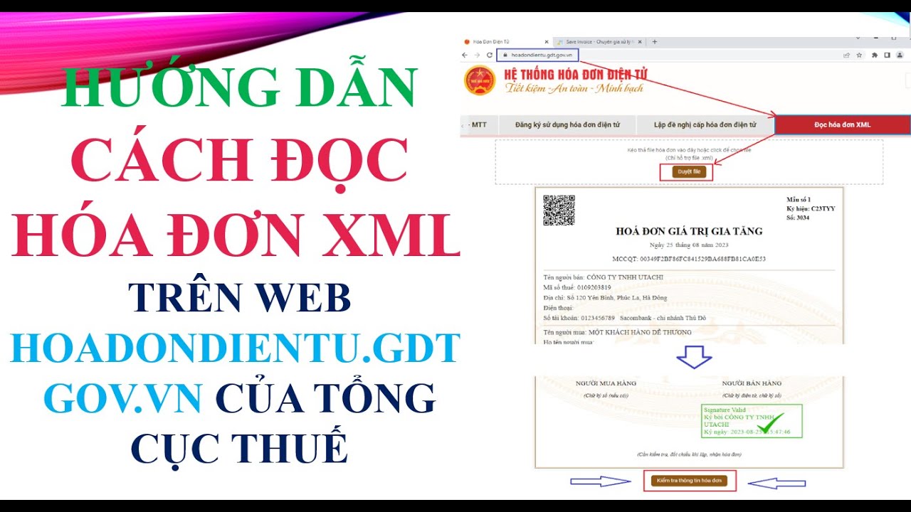 HƯỚNG DẪN ĐỌC HÓA ĐƠN XML TRÊN WEB HOADONDIENTU.GDT.GOV.VN CỦA TỔNG CỤC THUẾ - YouTube