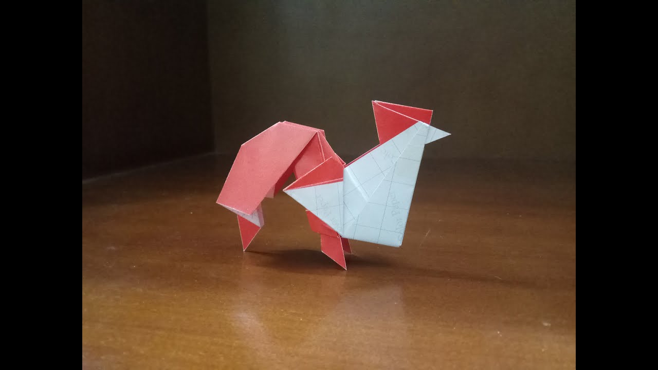 How To Make Origami Rooster Tutorial - YouTube