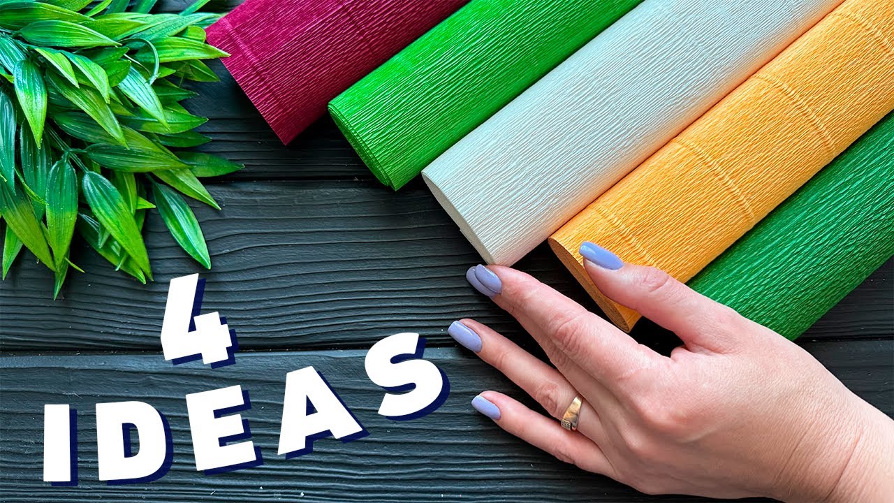 4 IDEAS💥Crepe Paper Decoration Ideas Crepe Paper Flowers - YouTube