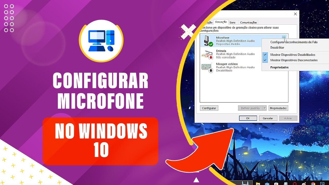 Como configurar meu microfone no Windows 10? - YouTube