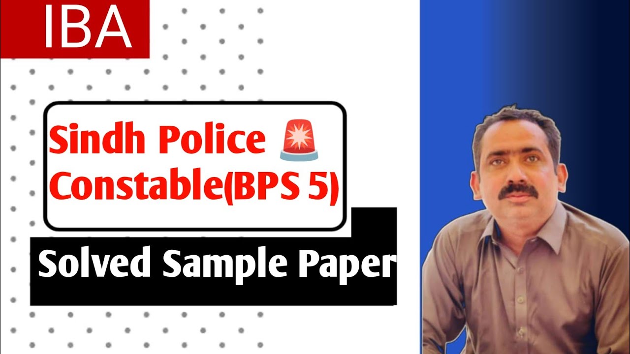 Sample Paper Police Constable (CPEC)/IBA sample Paper Solved Police ...