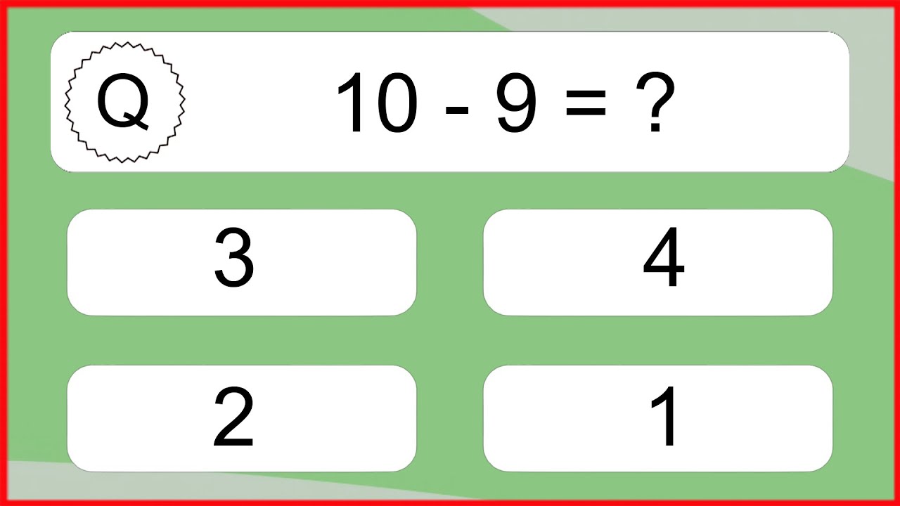 20 Subtraction Quiz Exercises for Kids: Numbers Up to 20 - YouTube