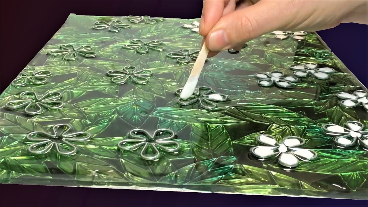 Fluid Art - Flowers on Leaves - YouTube