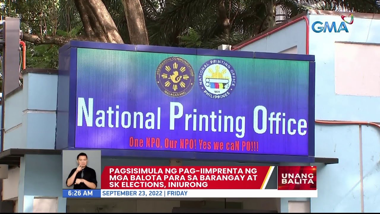 Pagsisimula ng pag-iimprenta ng mga balota para sa Barangay at SK ...