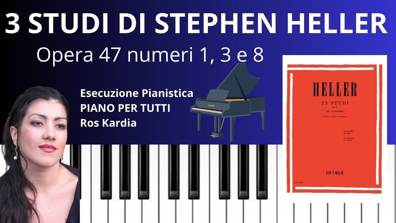 3 studi semplici e molto carini di STEPHEN HELLER Opera 47 numero 1, 3 ...
