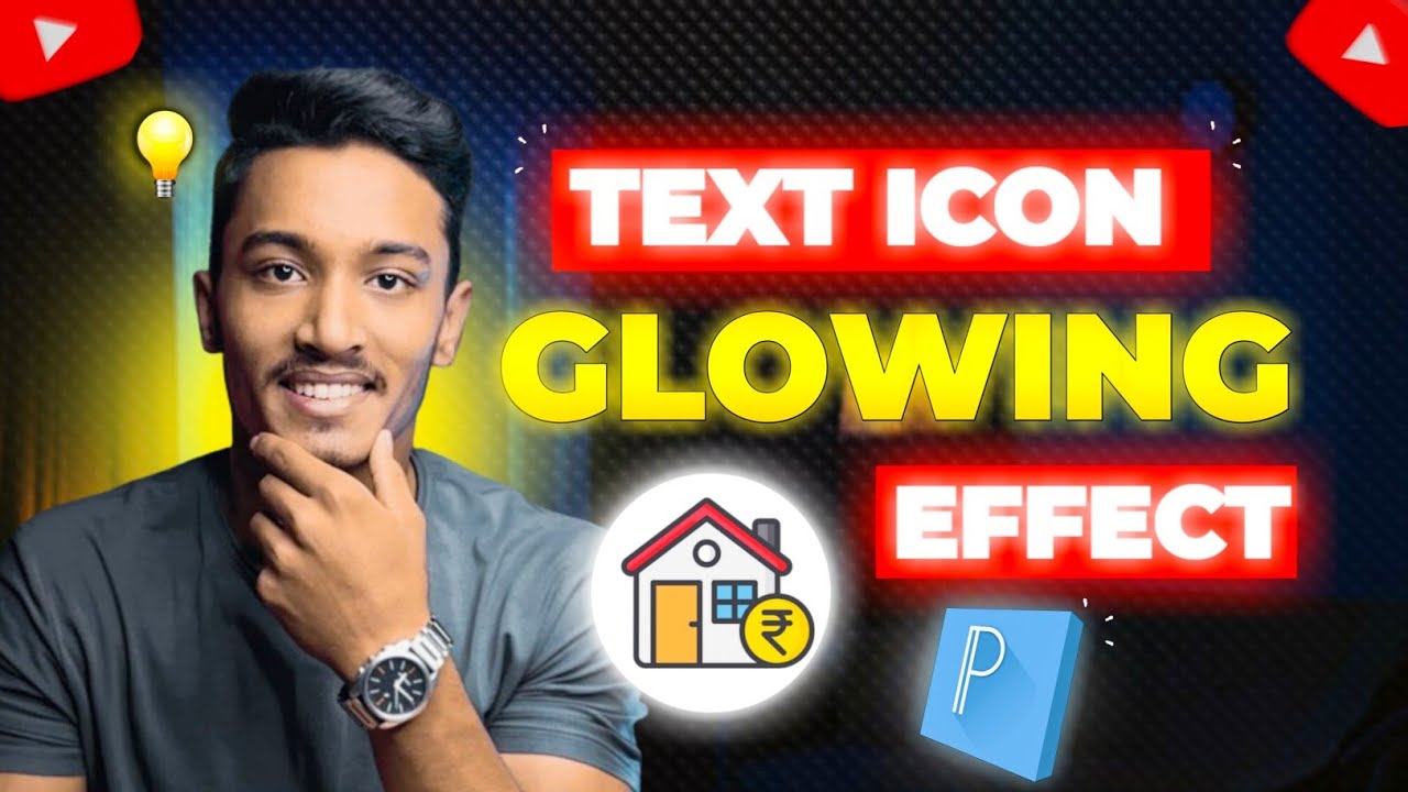 Text Icon Glowing Effect Like Saqlain Khan | Saqlain Khan video editing | Glowing Effect - YouTube