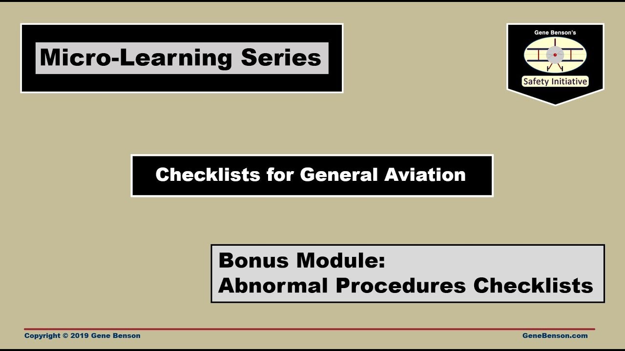 Checklist Micro Course Abnormal Procedures - YouTube