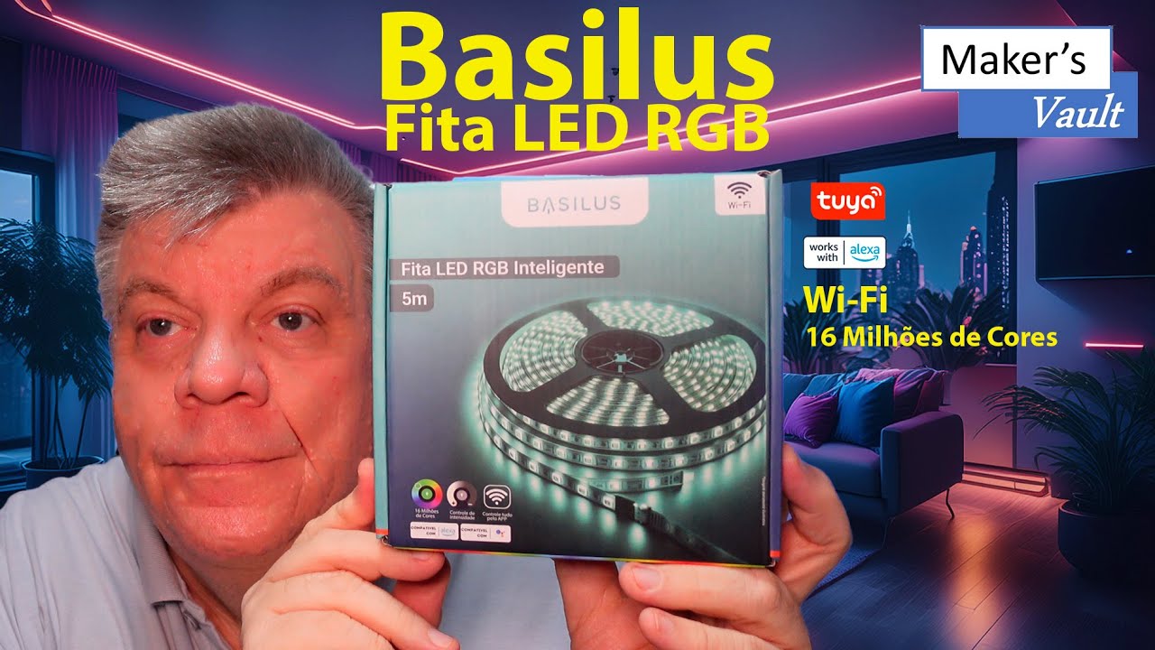 Basilus Fita LED Wi-Fi RGB: 16 Milhões de Cores – Use com Alexa - YouTube