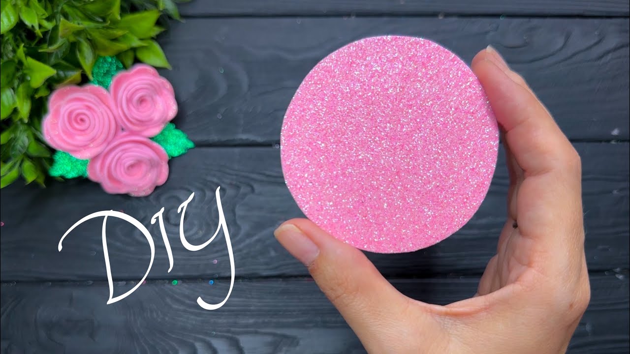 Just 1 circle! EASY way to make a rose! EVA Foam sheet Craft Ideas ...
