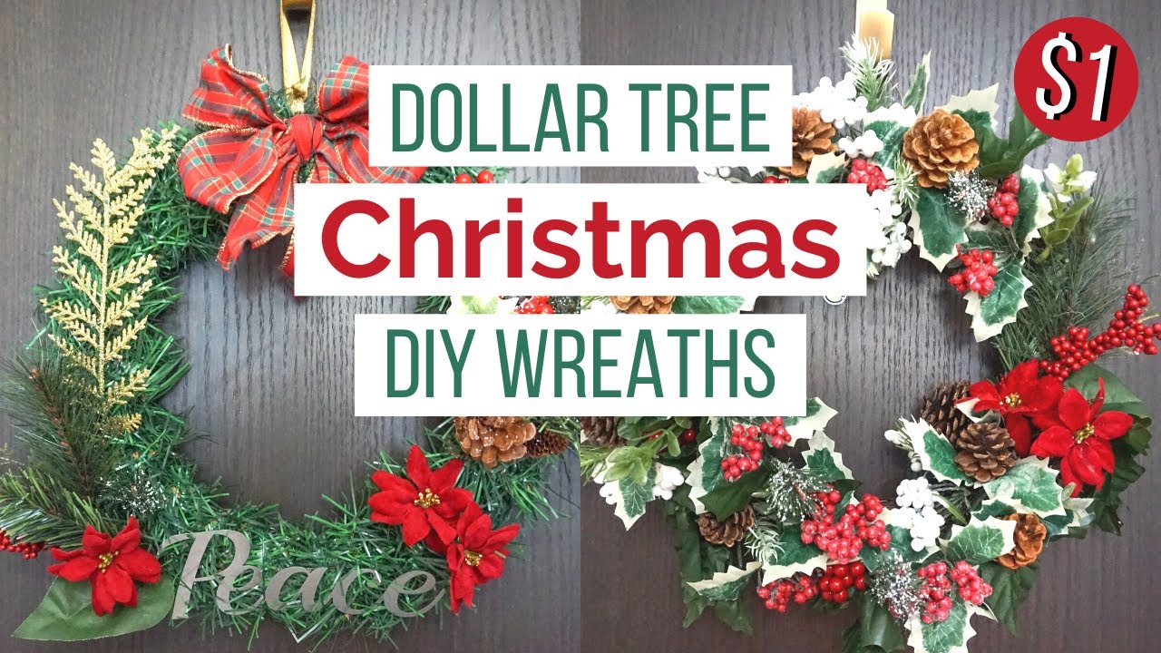 DOLLAR TREE DIY CHRISTMAS WREATHS | Dollar Store DIY Crafts for ...