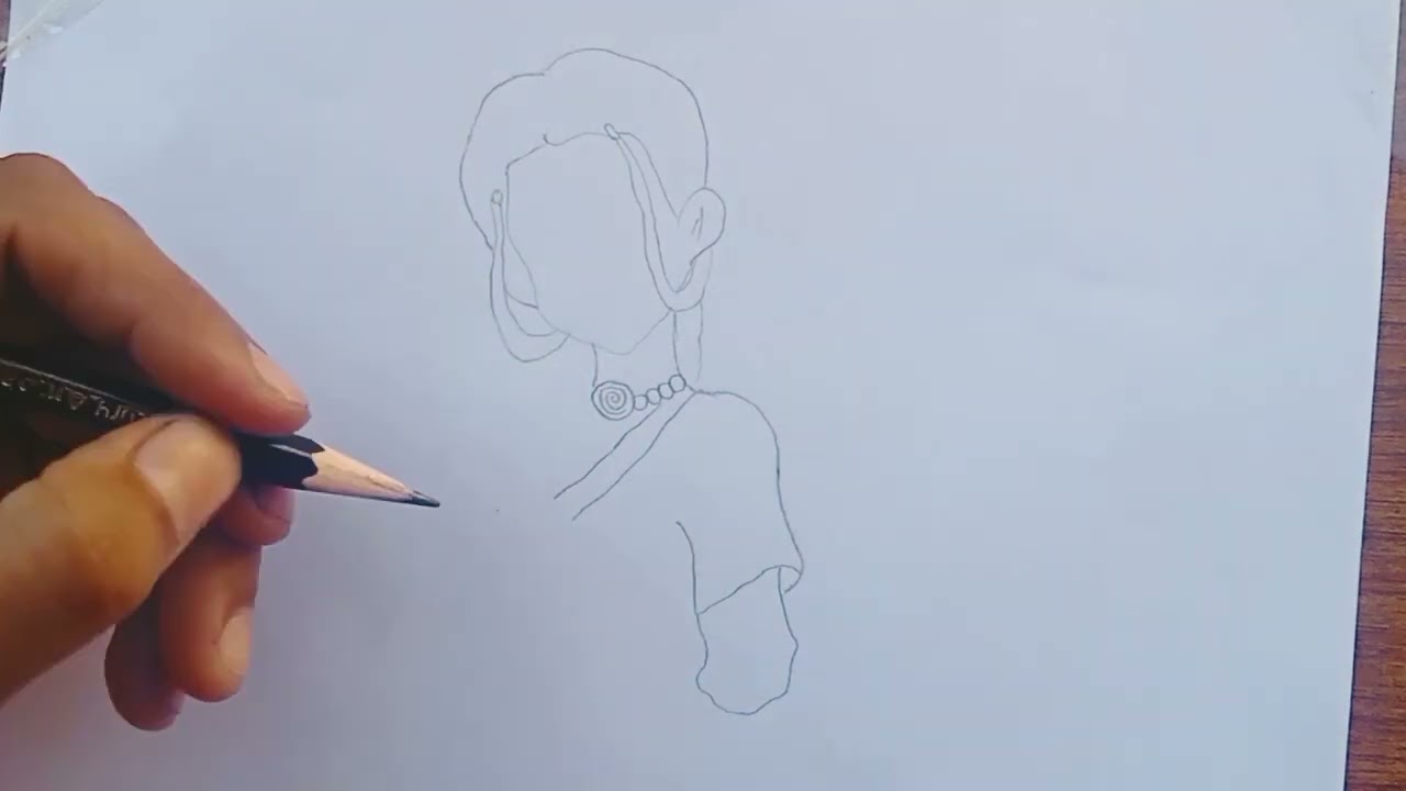 katara Drawing / How to draw a girl easy/ how to draw a girl step by ...