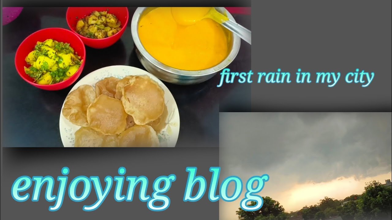 The first rain in my city l rash puri aur aalo ki bhaji 😋 yummmmmm l ...
