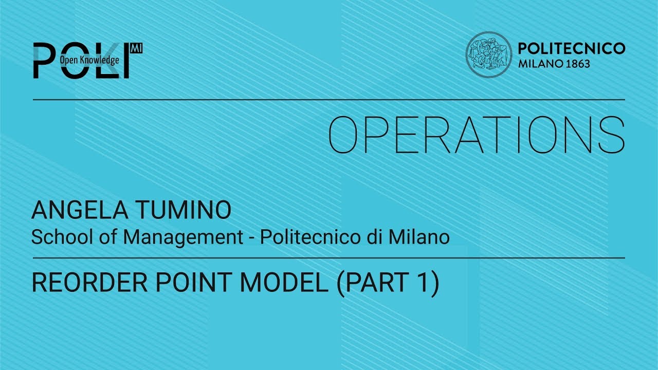 Reorder point model (part 1) (Angela Tumino) - YouTube