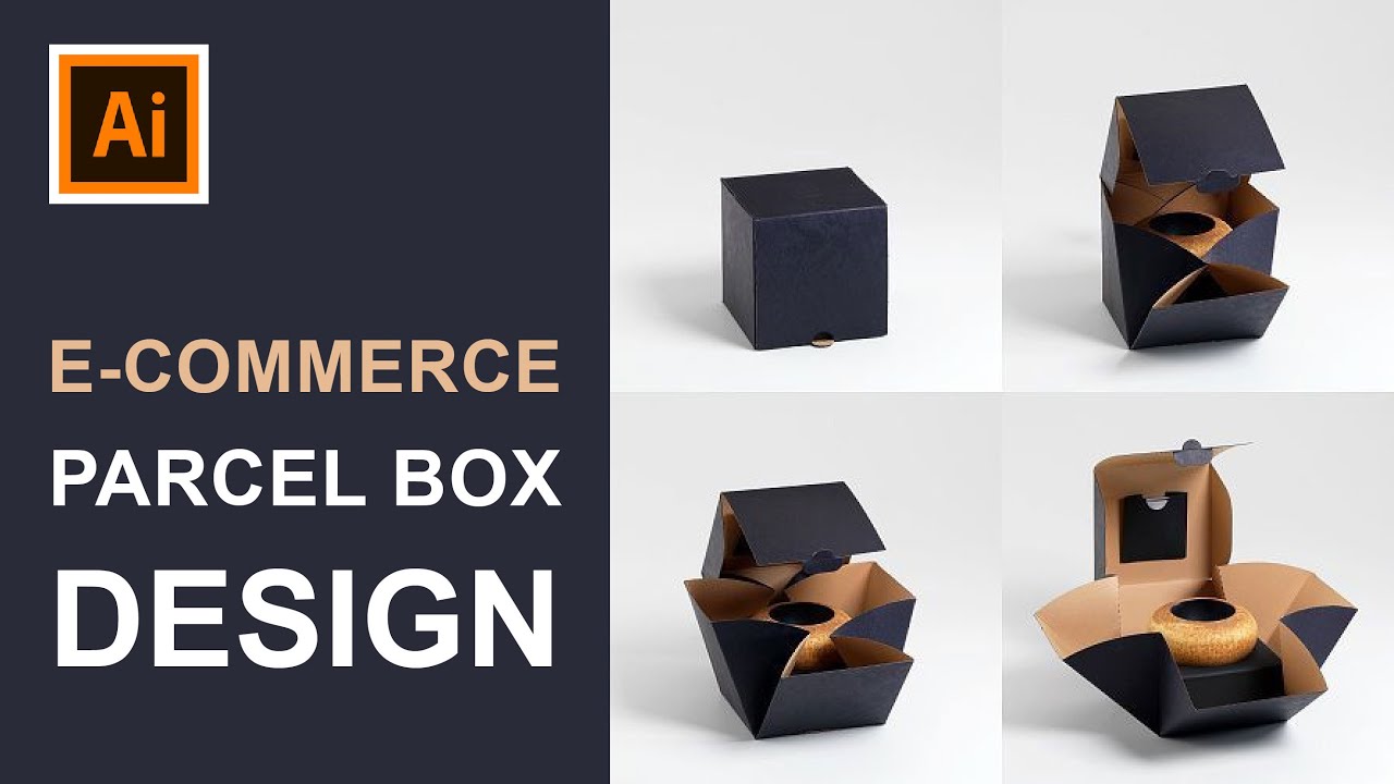 Parcel box Design in Adobe illustrator | E-commerce Box Design ...