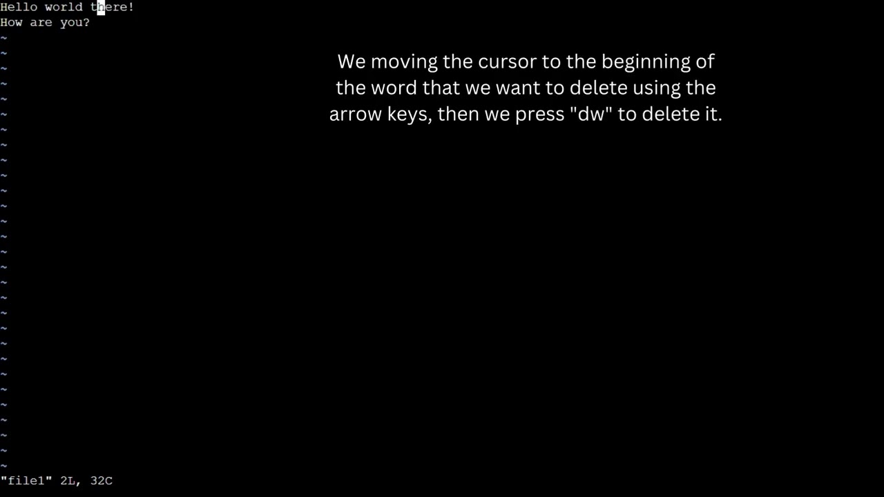 Delete A Word From A File Using Vi Editor YouTube Delete A Word From A File Using Vi Editor YouTube