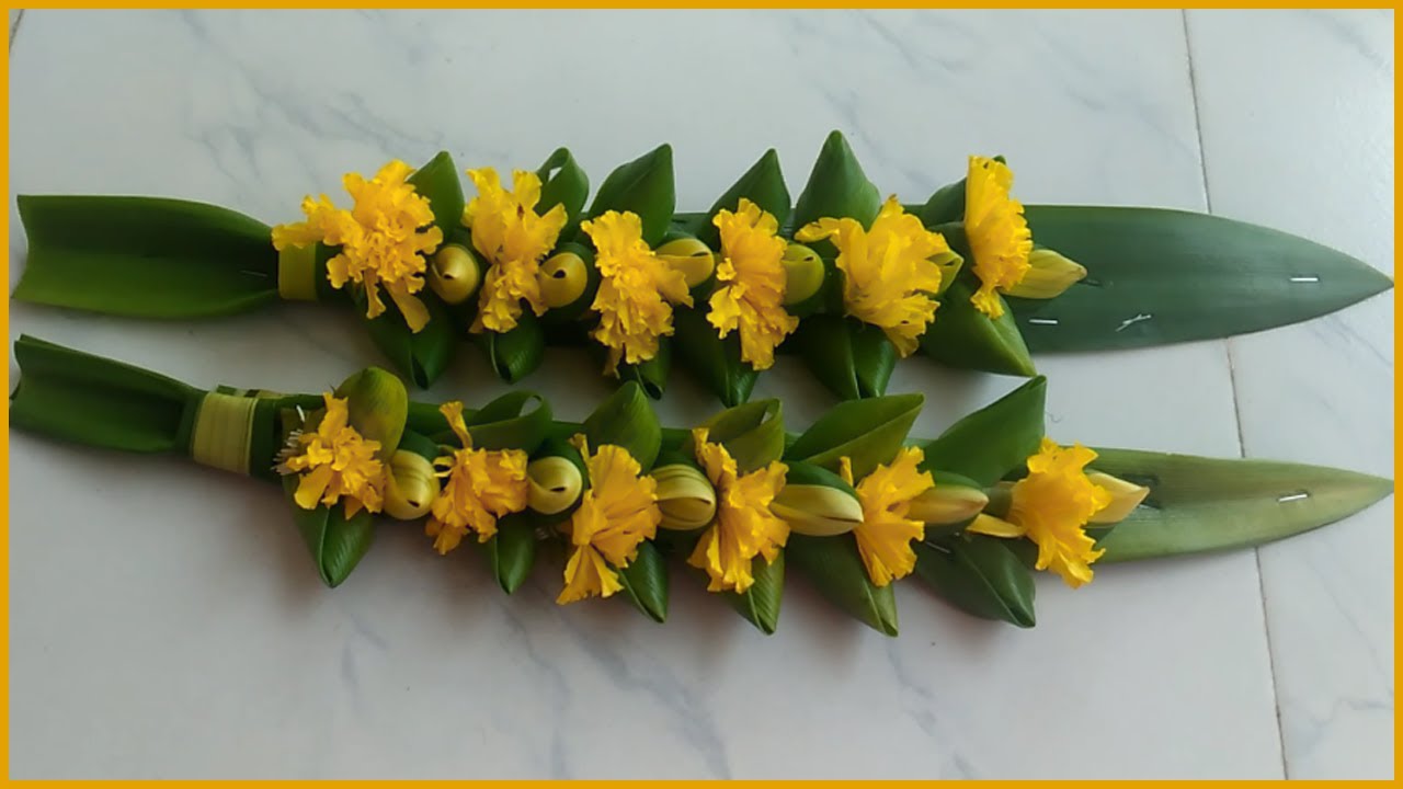 Lily Leaf Flower Craft | Pandan Leaves Craft | How To Make Pandan Leaf ...