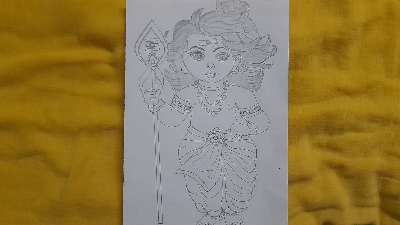 Lord Muruga easy drawing l karthikeya l murugan l goddrawing l drawing ...